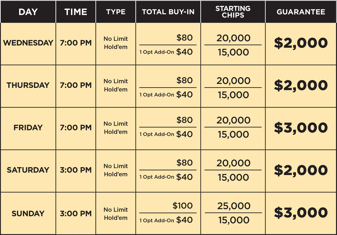 Weekly Poker Tournaments - Hustler Casino